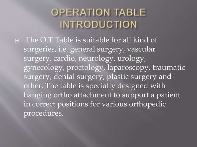 Operation theater table.pptx| OPERATION THETER TABLE | PPTX