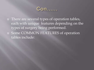 Operation theater table.pptx| OPERATION THETER TABLE | PPTX