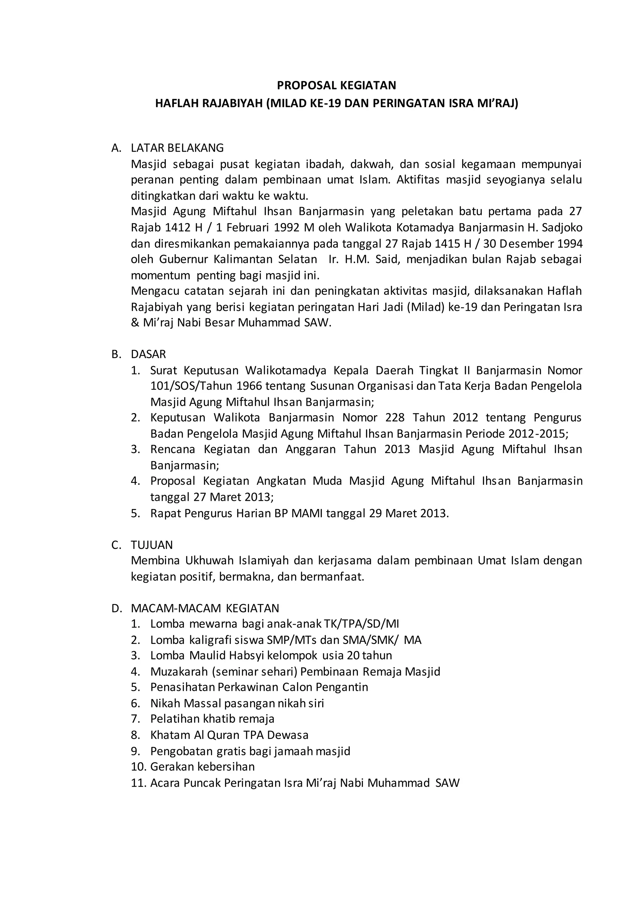 Haflah rajabiyah | DOCX