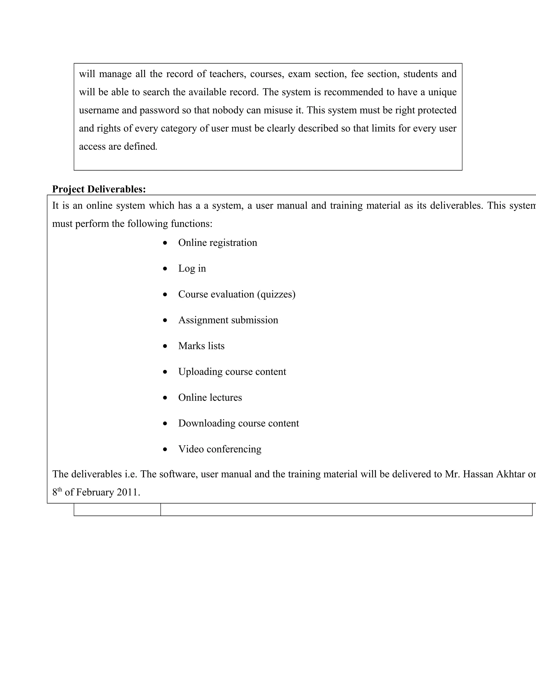 online education system project report | DOC