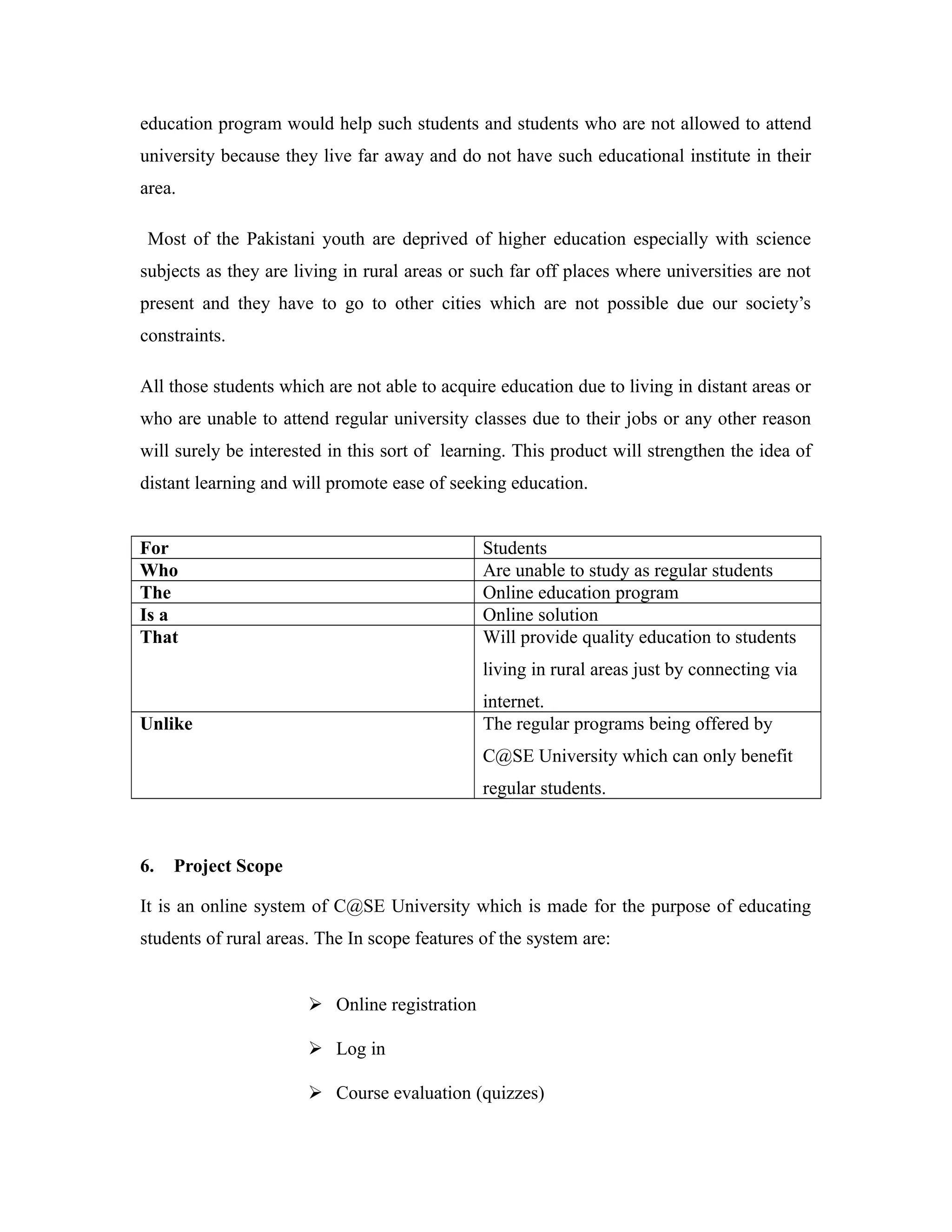 online education system project report | DOC