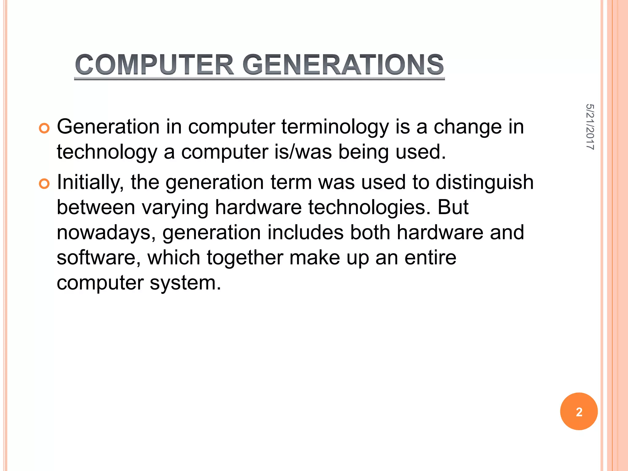 GENERATIONS OF COMPUTER | PPTX