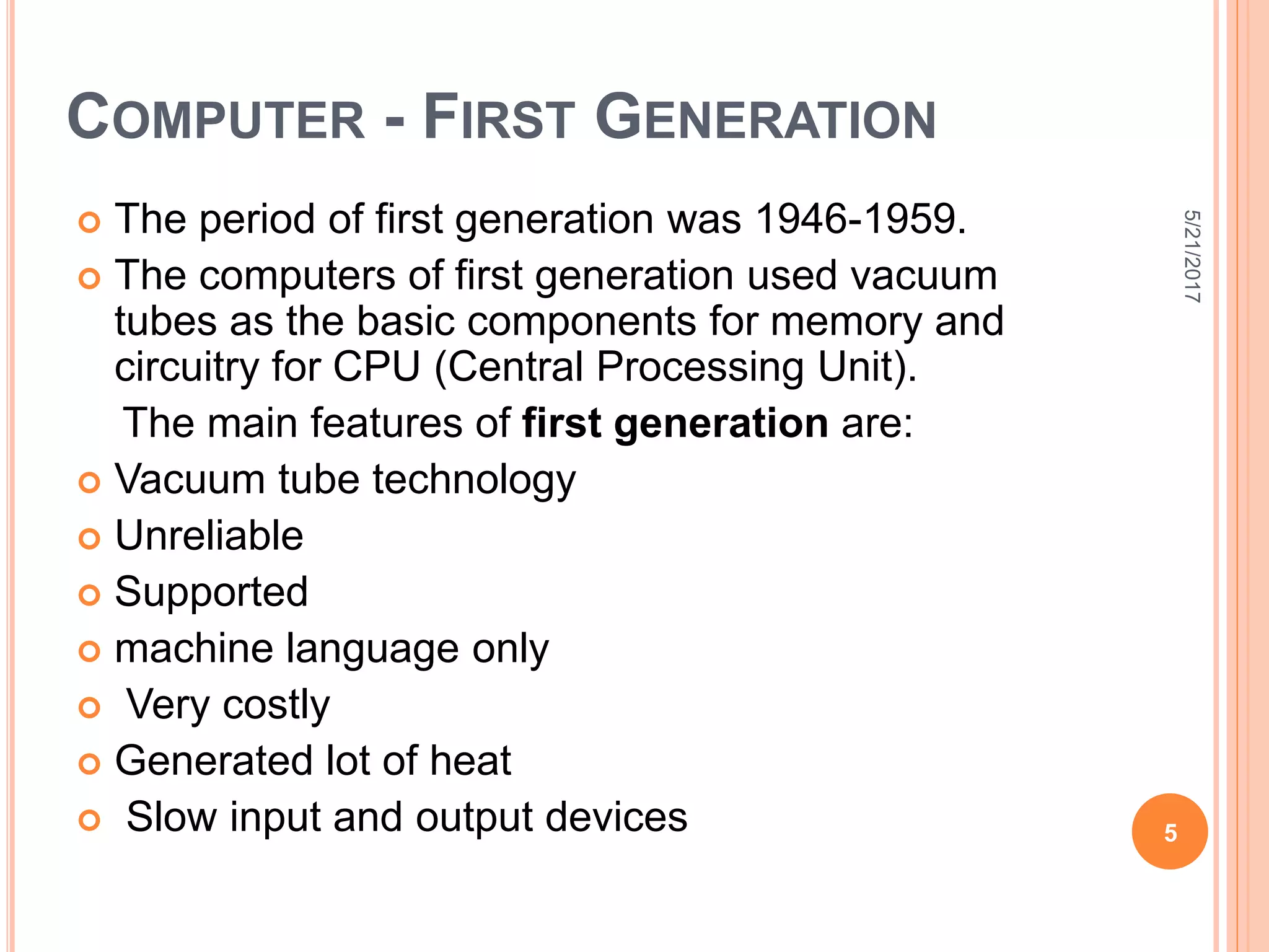 GENERATIONS OF COMPUTER | PPTX