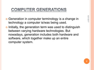 GENERATIONS OF COMPUTER | PPTX