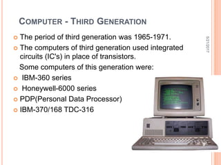 GENERATIONS OF COMPUTER | PPTX