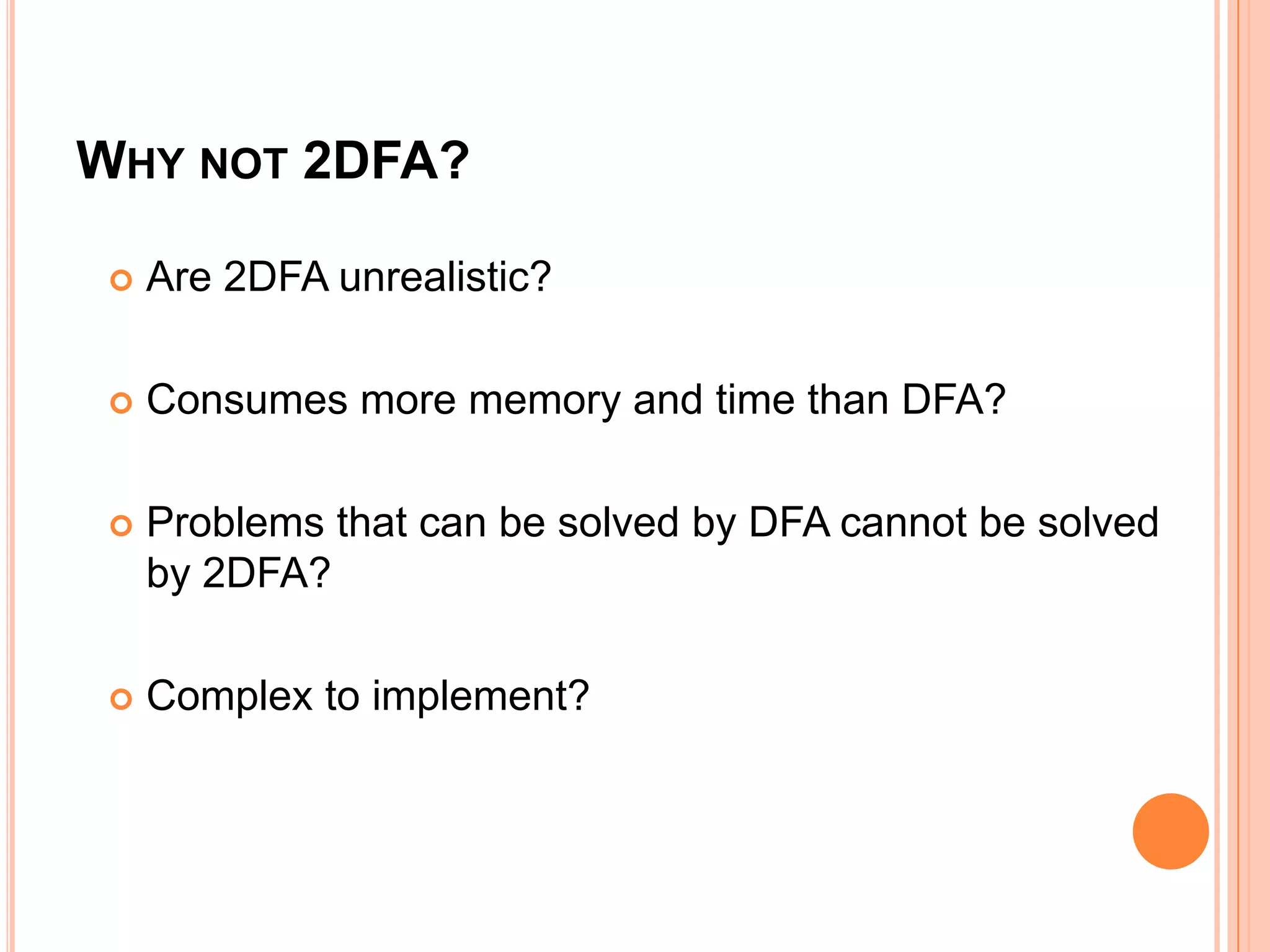 Two Way Deterministic Finite Automata Ppt