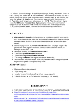 Dryers and Freeze Drying. | DOCX