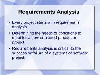 Requirements Analysis | ODP