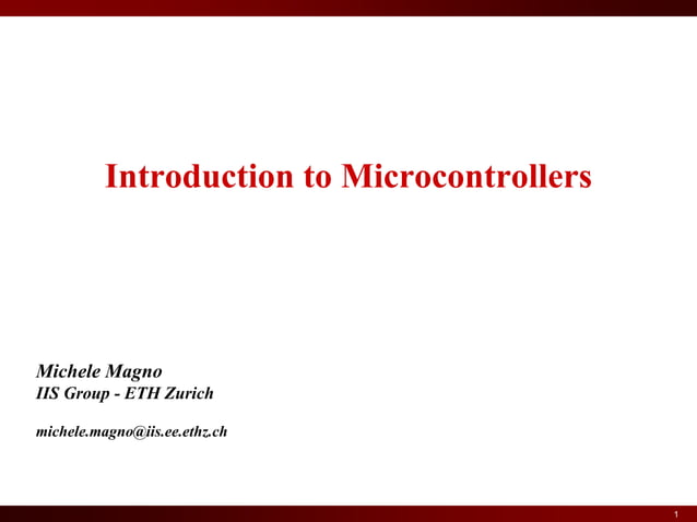 embedded system introduction to microcontrollers | PPT