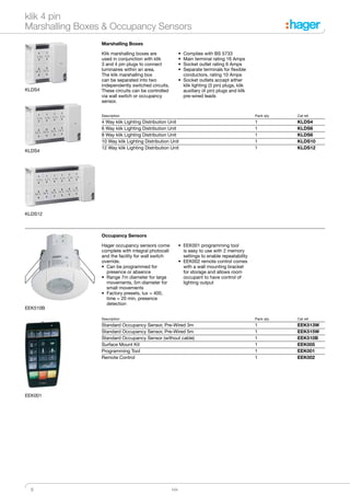 Hager Klik Lighting Connection & Control Catalogue | PDF