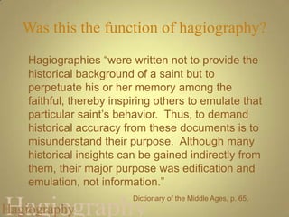 Hagiography I | PPT