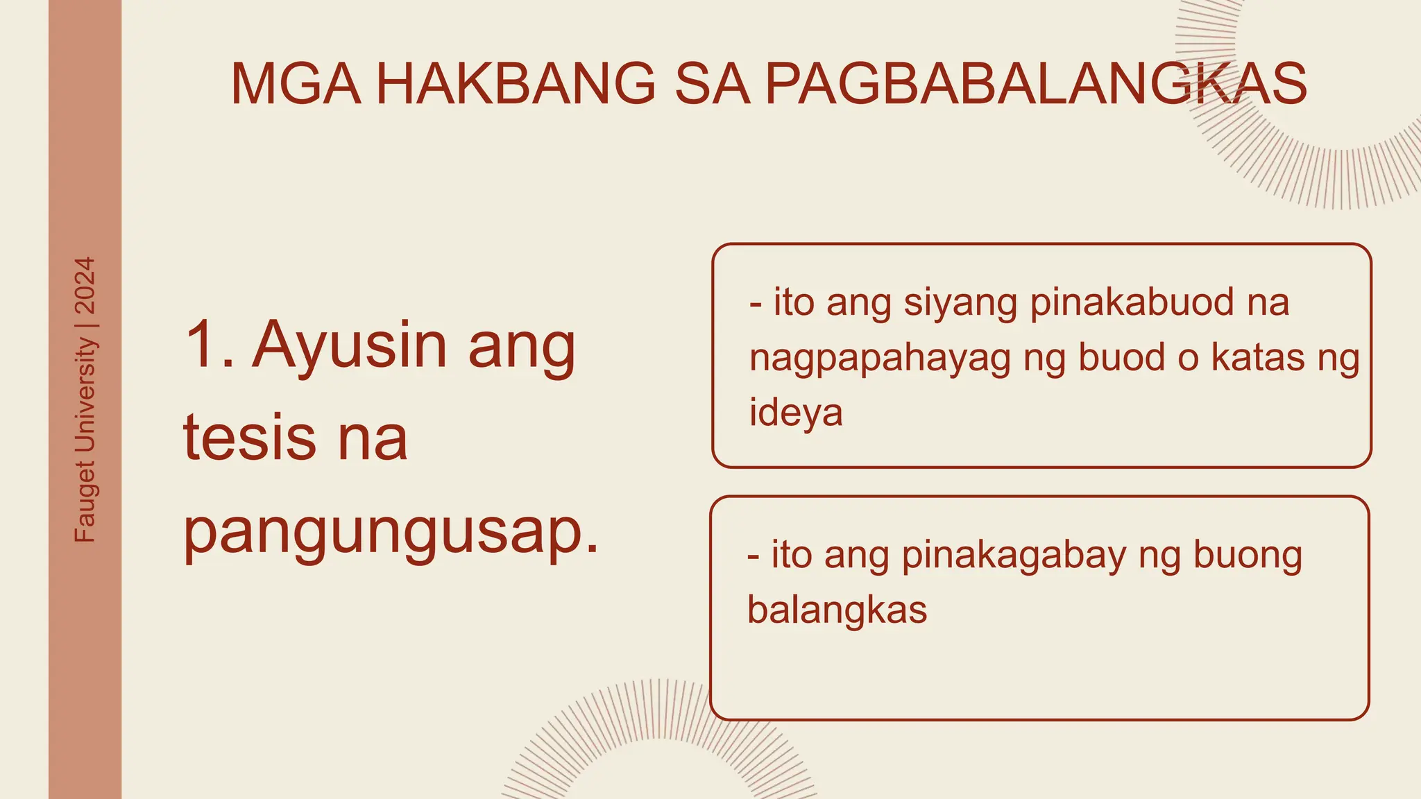 Hahatiin ang klase sa anim pangkat at ang bawat pangkat ay isasayos ang ...