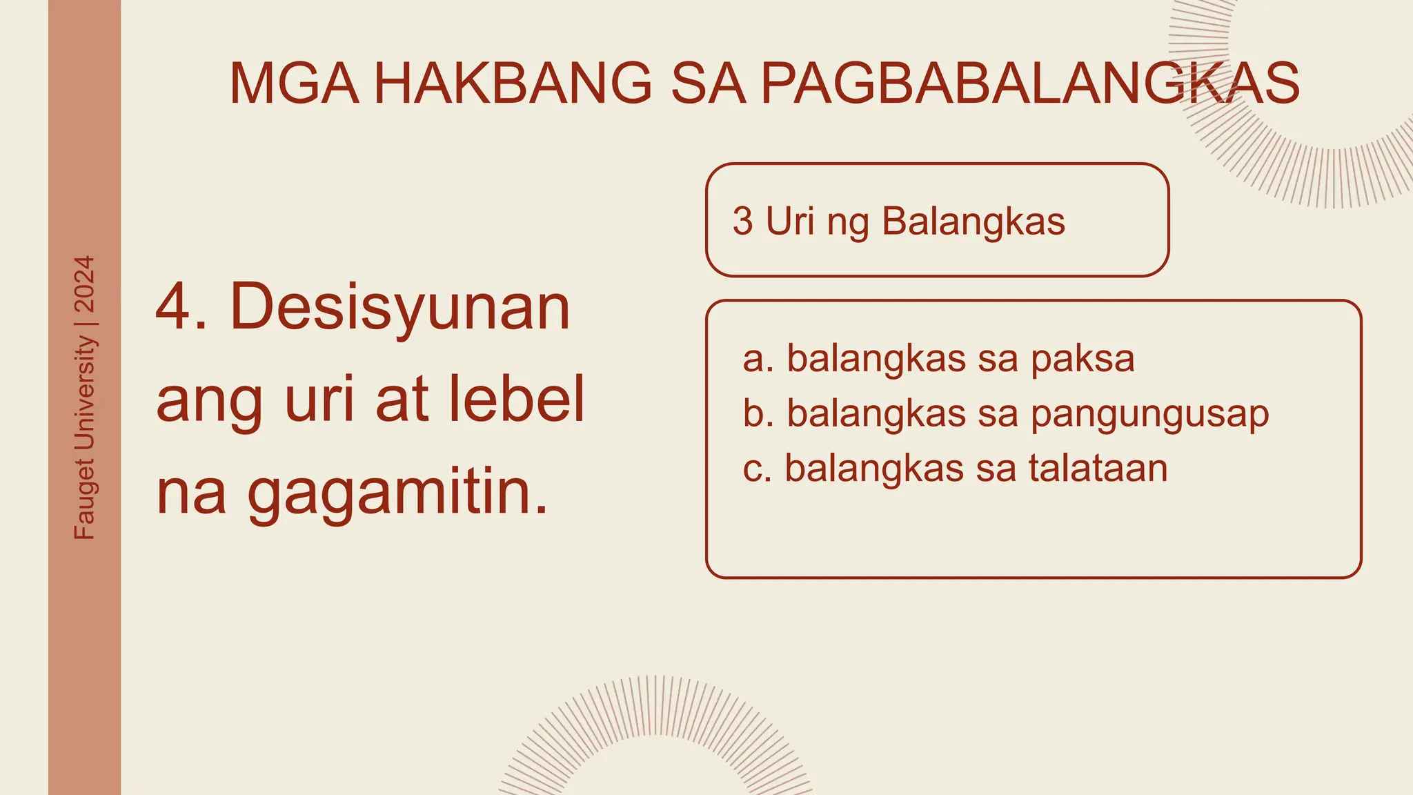 Hahatiin ang klase sa anim pangkat at ang bawat pangkat ay isasayos ang ...