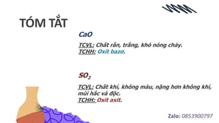 Hóa học 9 - Bài 2 - Một số oxit quan trọng | PPTX