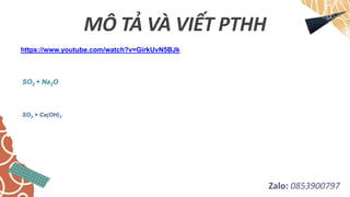 Hóa học 9 - Bài 2 - Một số oxit quan trọng | PPTX