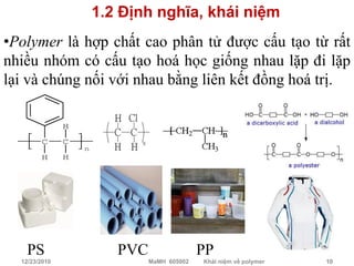Hóa học hóa lý polymer (ts. nguyễn quang khuyến) chương 1 481724 | PDF