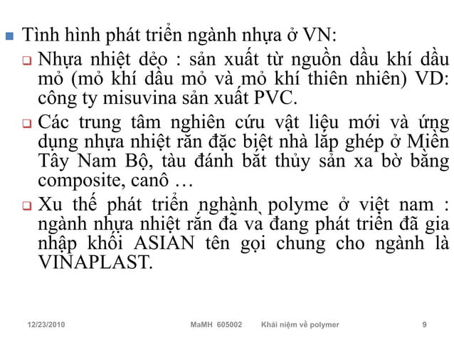 Hóa học hóa lý polymer (ts. nguyễn quang khuyến) chương 1 481724 | PDF