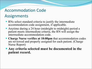 Accomodation Codes | PPT