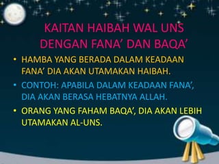 Haibah wal uns new | PPT