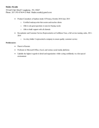 Haidee's resume pharma | DOCX