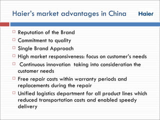 Haier OCD Presentation | PPT