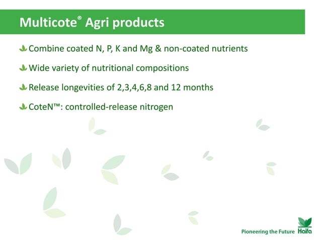 Controlled release fertilizers | Haifa Group | PPT