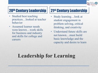 Key to School Effectiveness: 21st Century Learning Leadership | PPTX