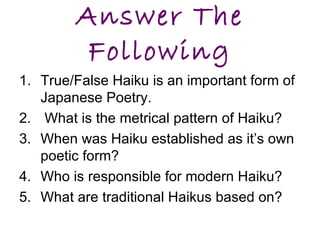Haiku Poetry | PPT