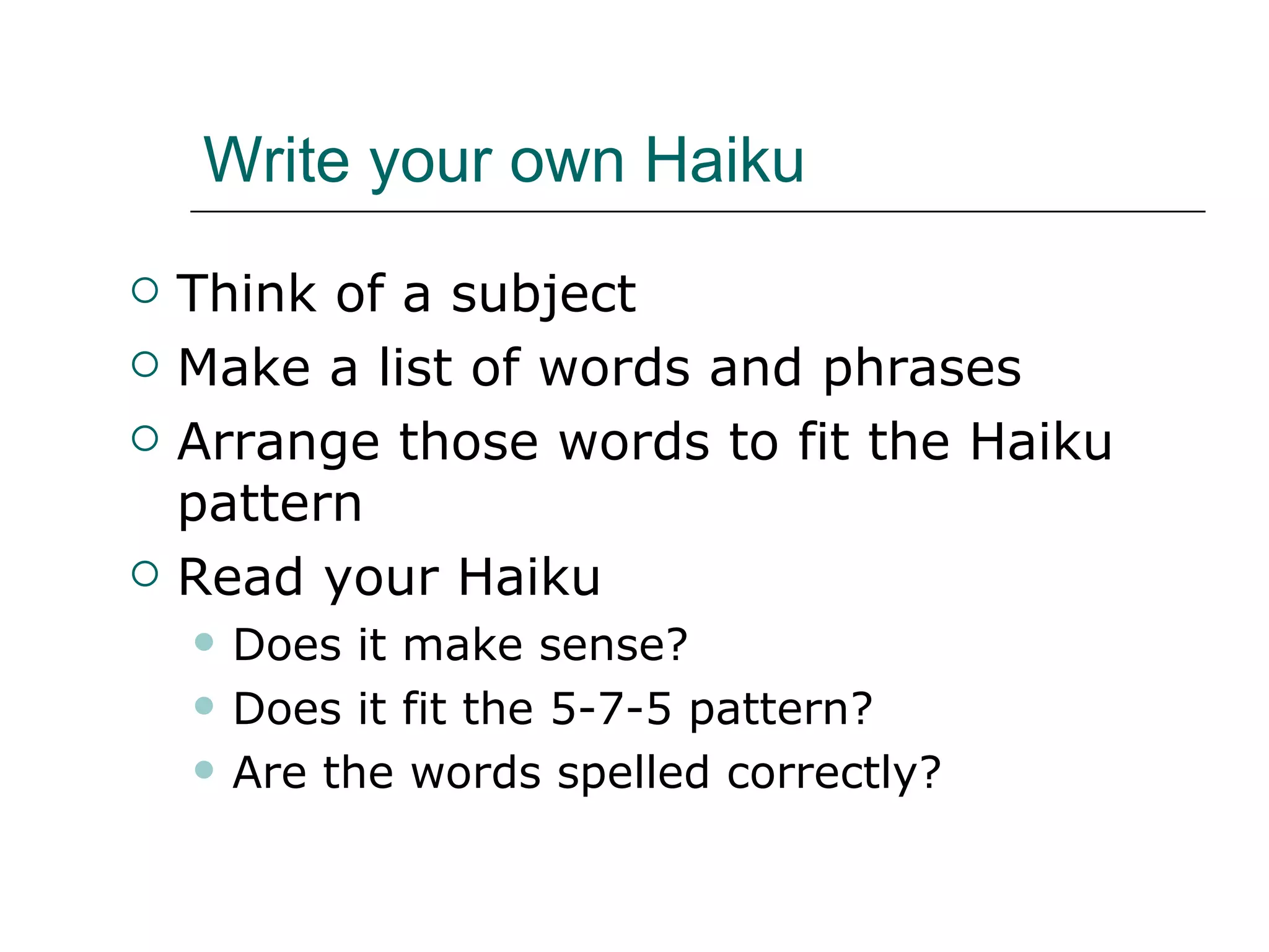 Haiku | PPT