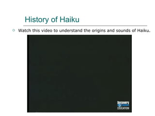 Haiku | PPT | Poetry | Books and Literature