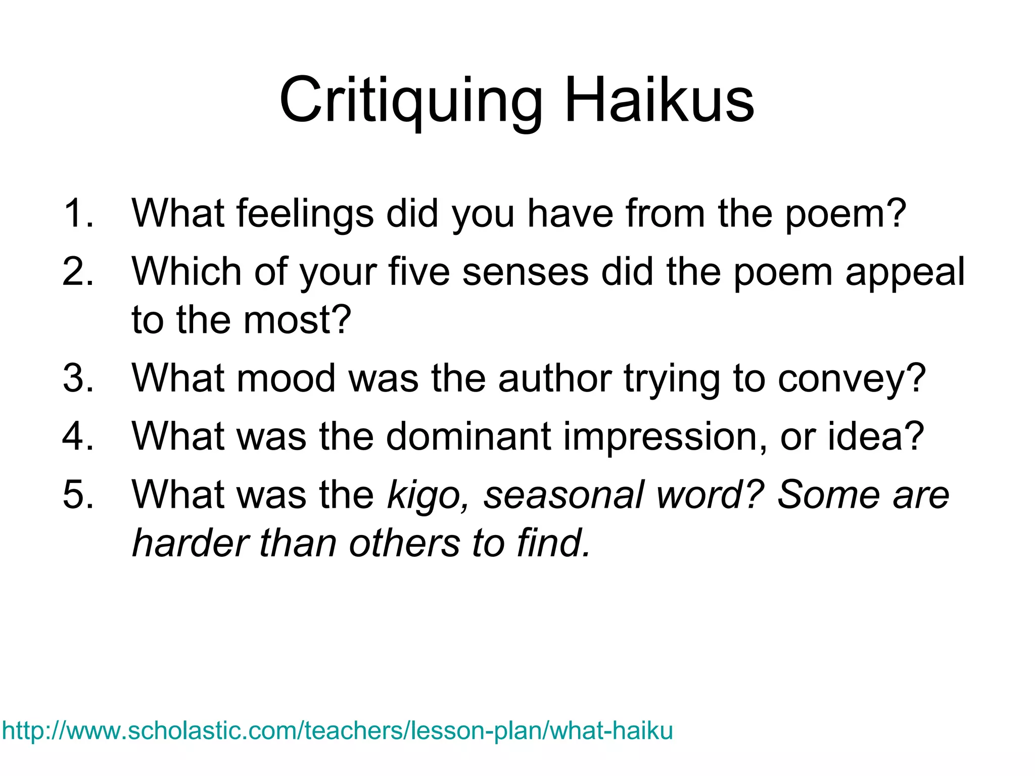 Haiku | PPT
