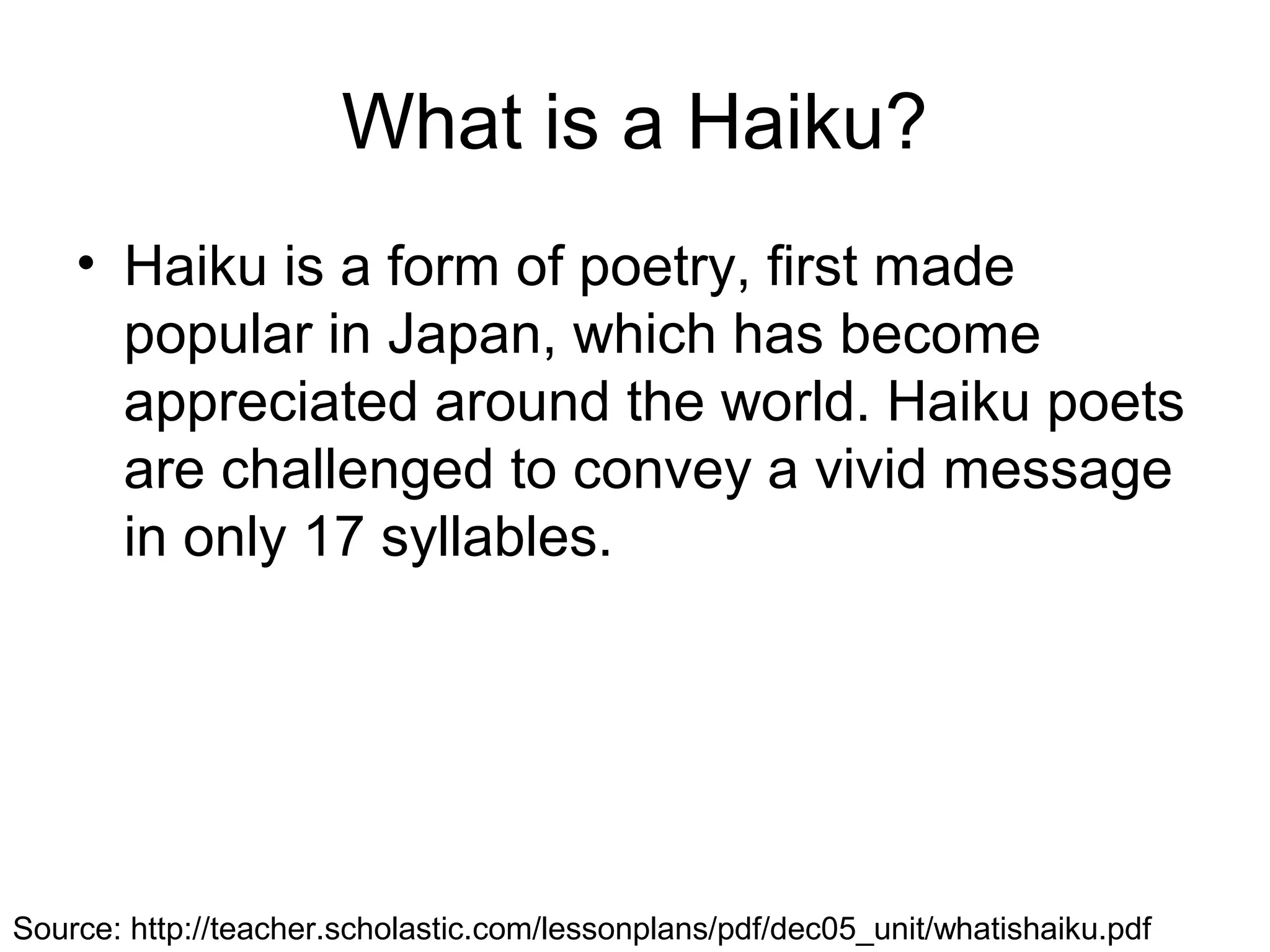 Haiku | PPT