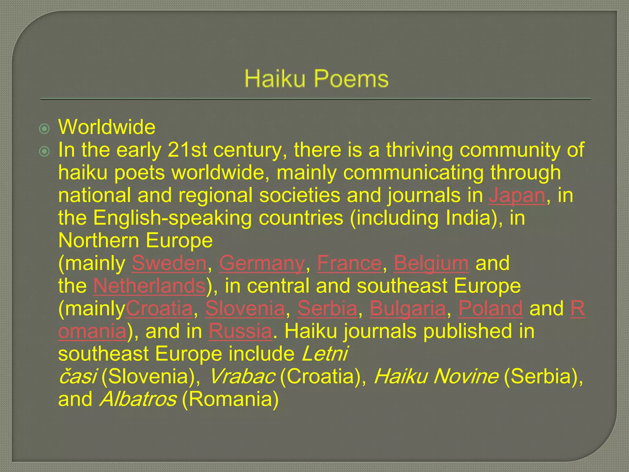 Haiku Poems | PPTX