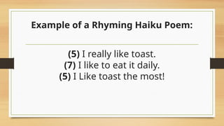 HAIKU a five seven five syllables .pptx