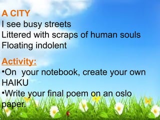 HAIKU (Poetry) English Literature Power point | PPTX