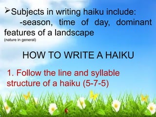 HAIKU (Poetry) English Literature Power point | PPTX