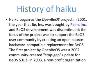 Haiku os | PPT