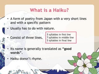 Haiku-Teaching-Powerpoint grade 7 .pptx | Poetry | Books and Literature