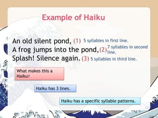 Haiku-Teaching-Powerpoint grade 7 .pptx | Poetry | Books and Literature
