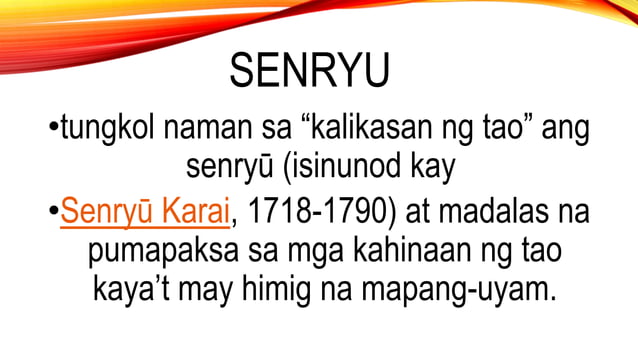 SENRYU,HAIKU AT TANAGA | PPTX