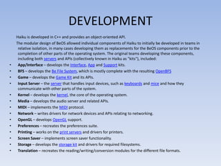 Haiku operating system | PPTX