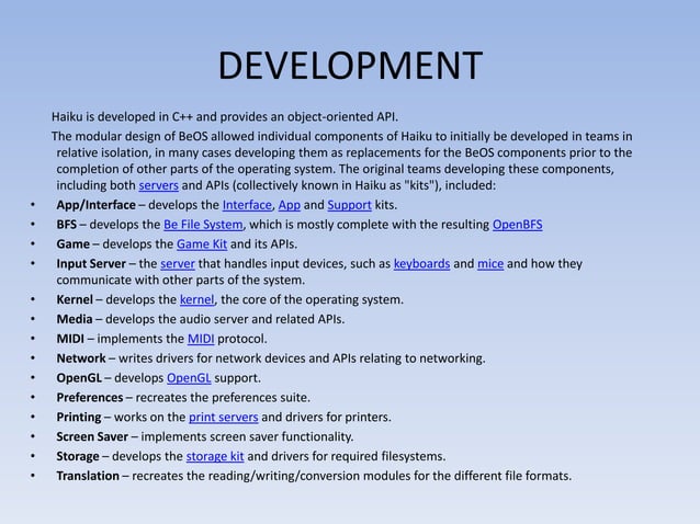 Haiku operating system | PPT