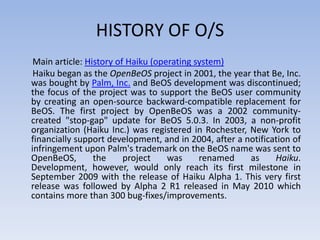 Haiku operating system | PPTX