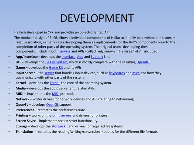 Haiku operating system | PPTX