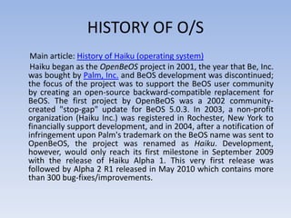 Haiku operating system | PPTX