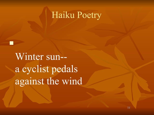 Haiku poems | PPT | Poetry | Books and Literature