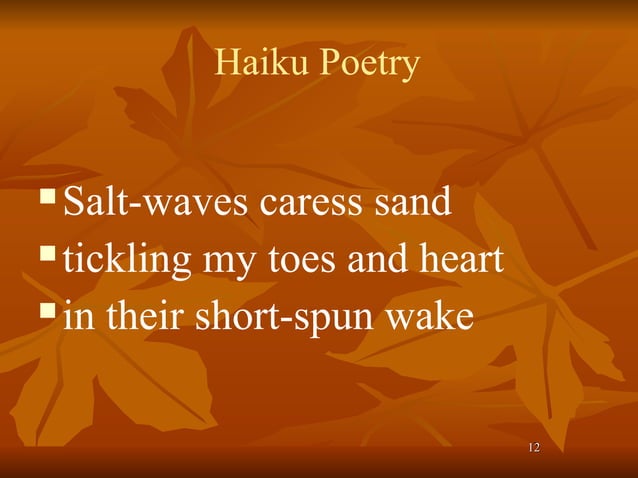 Haiku poems | PPT | Poetry | Books and Literature