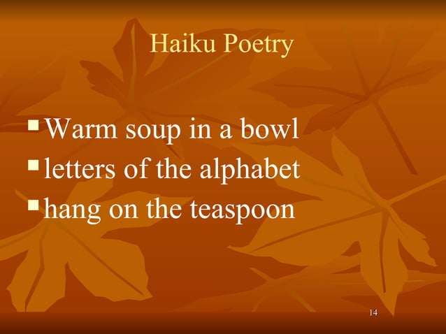Haiku poems | PPT | Poetry | Books and Literature