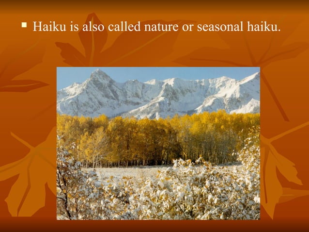 Haiku poems | PPT | Poetry | Books and Literature