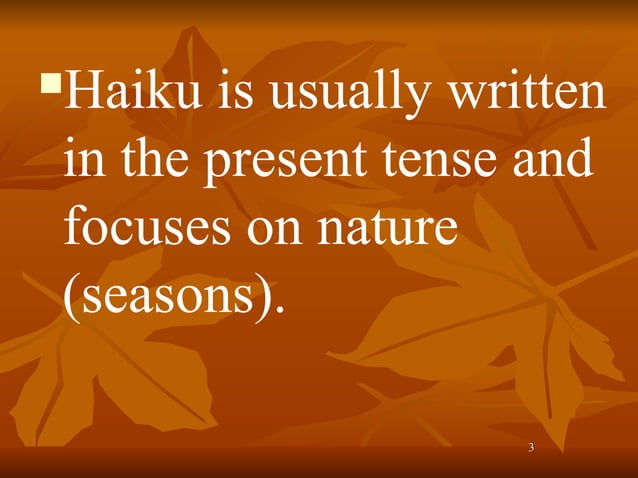 Haiku poems | PPT | Poetry | Books and Literature